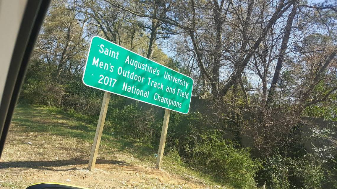 NCDOT Installs SAU Men's Outdoor Track & Field National Champion Sign ...