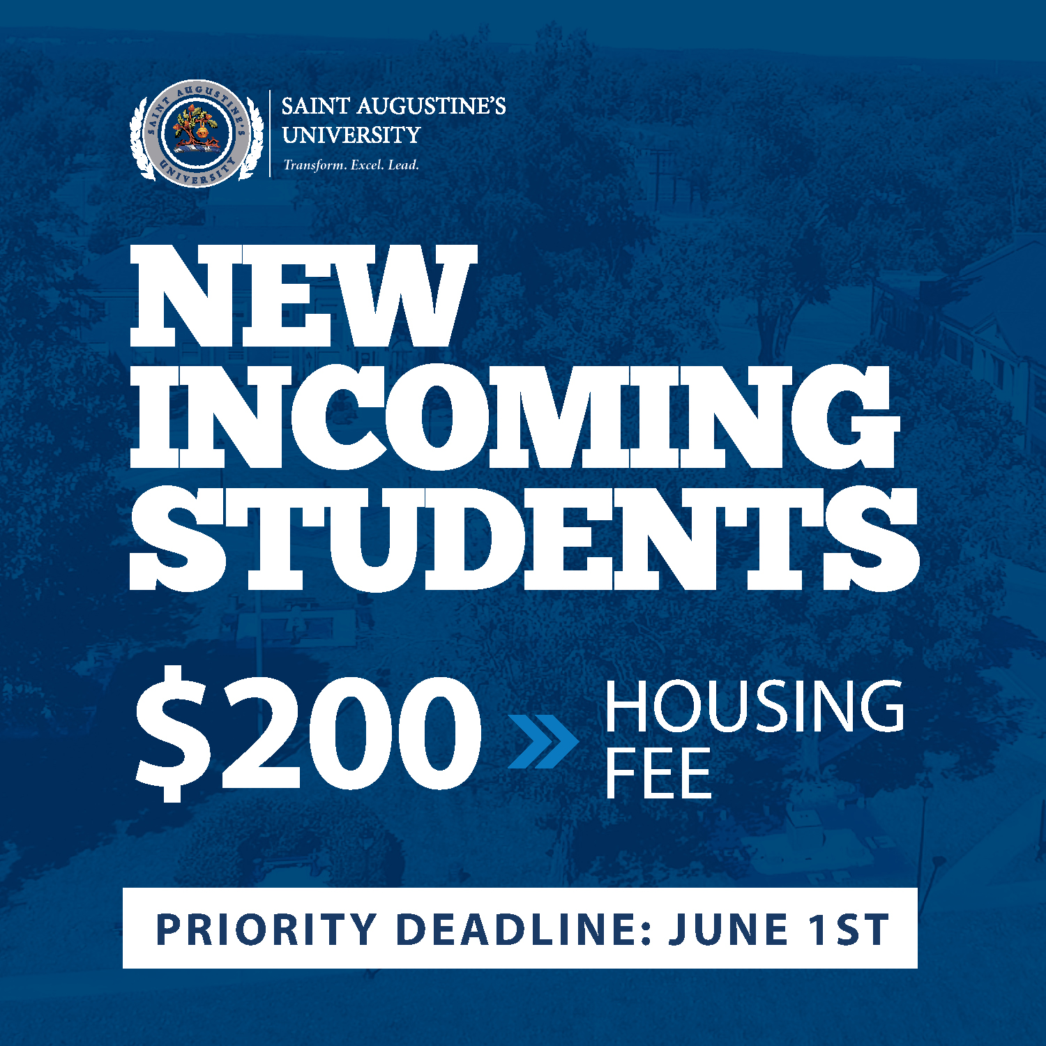 SAU23 - New Students Housing Fee Graphic - Saint Augustine's University