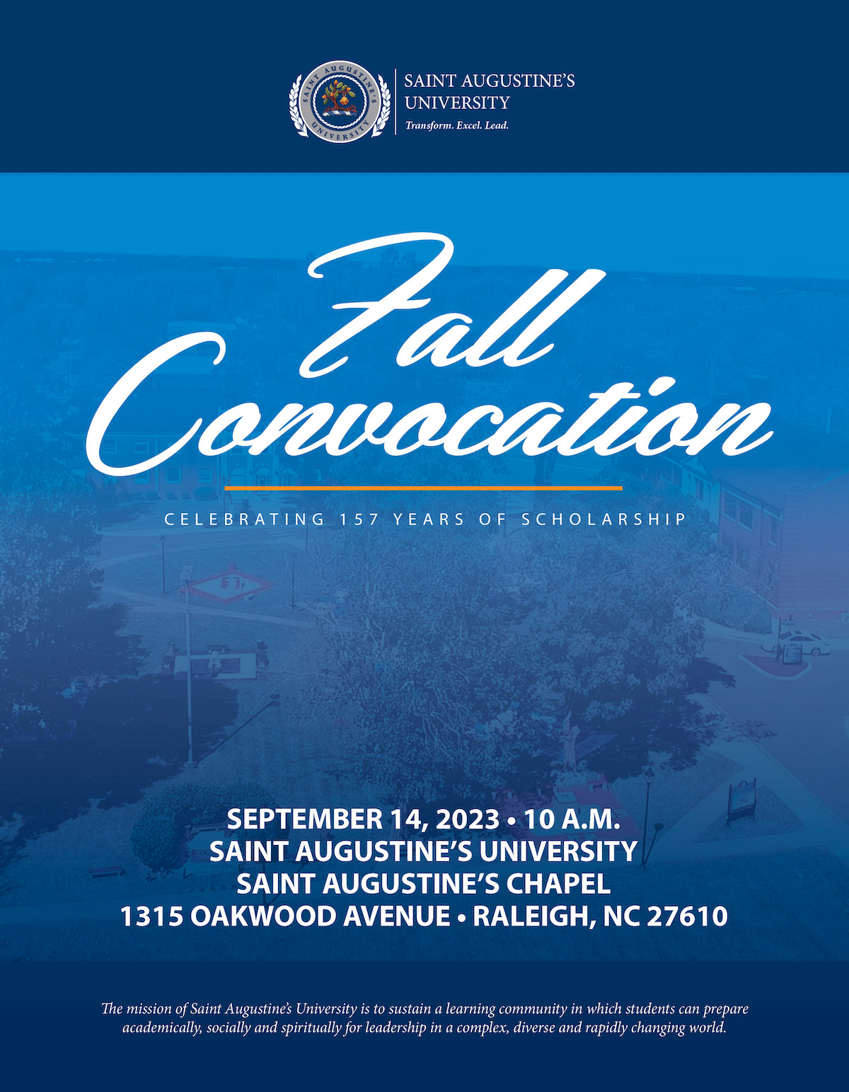 SAU23 - FA23 Convocation Cover - Saint Augustine's University